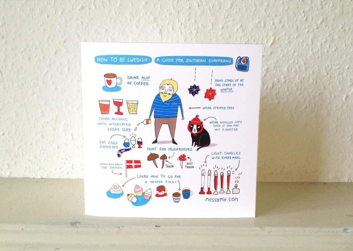 How to Be Swedish - a Greeting Card by Messy My - Sweden, Scandanavia ...