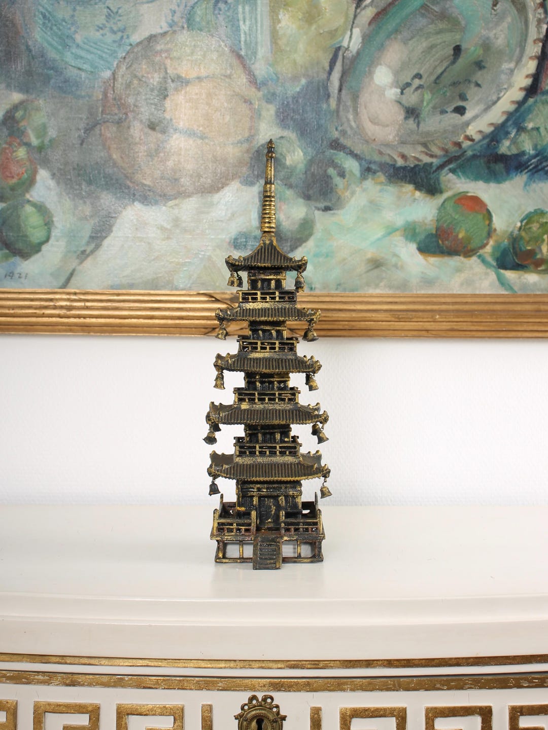 1980s Japanese Pagoda Miniature Temple Dark Vintage Gold - Etsy