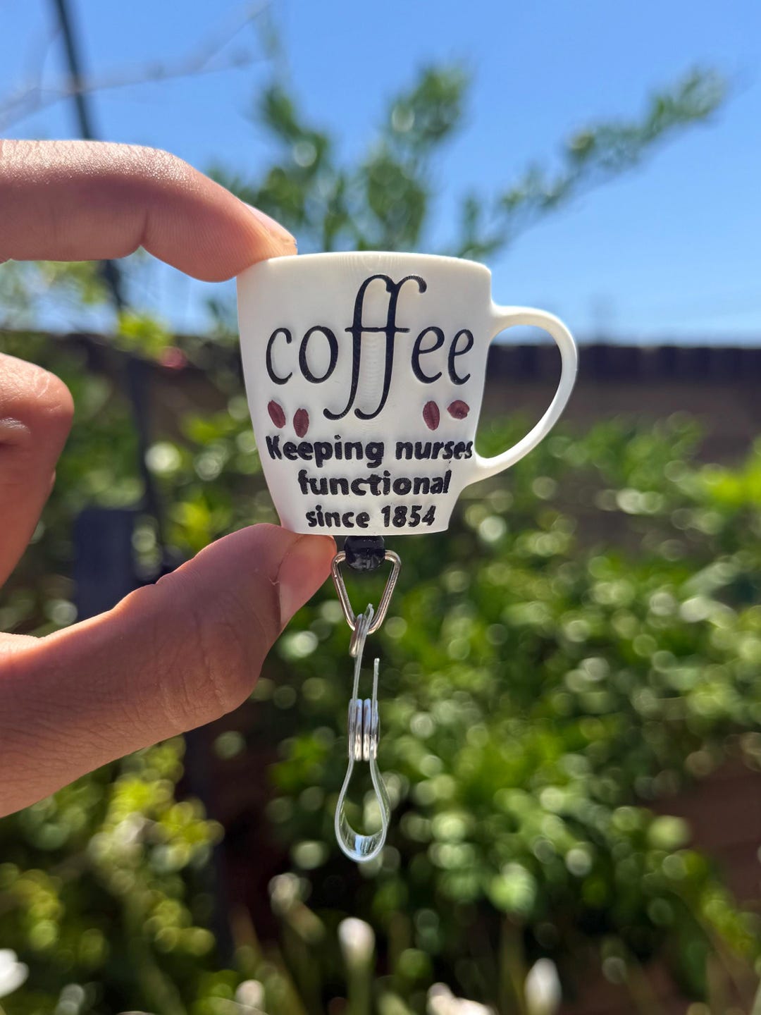 3D Printed Retractable Badge With Coffee Mug "keeping Nurses Functional ...