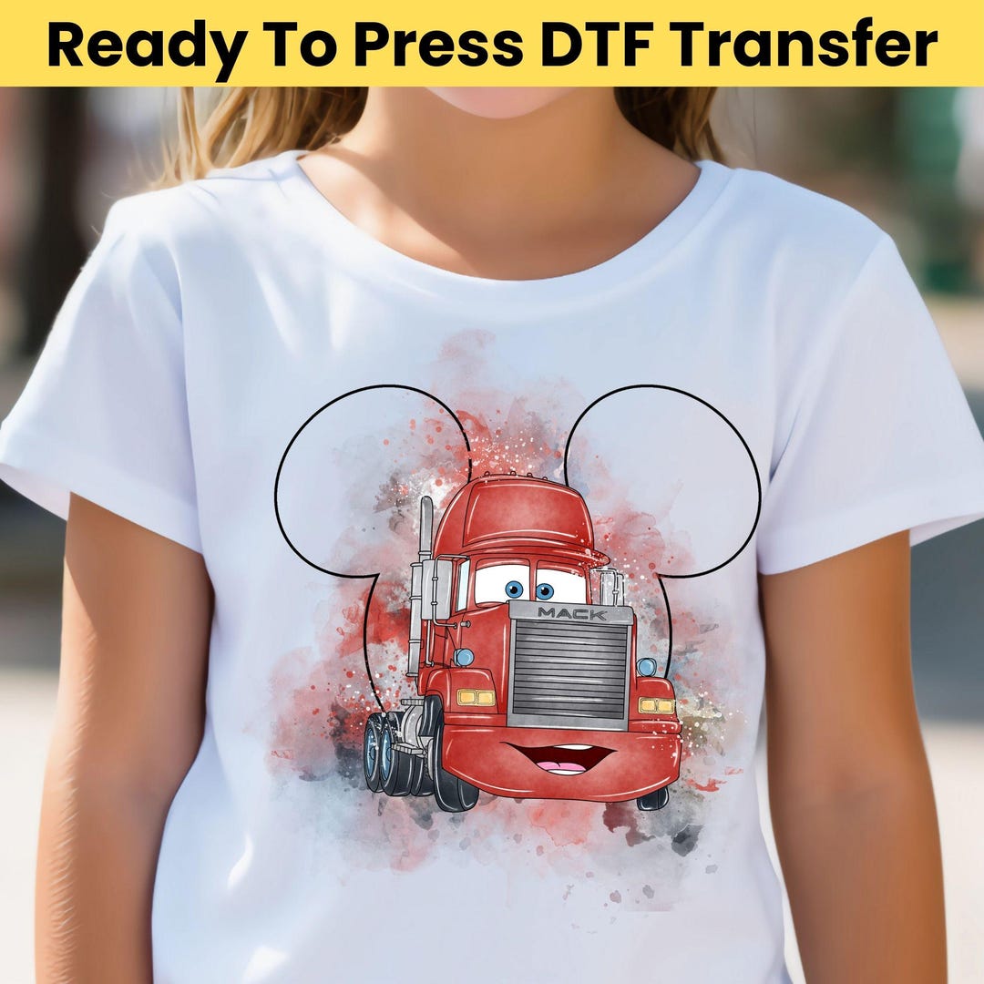 Cars Mack DTF Transfer - Cars Watercolor DTF, Lightning Mcqueen DTF ...