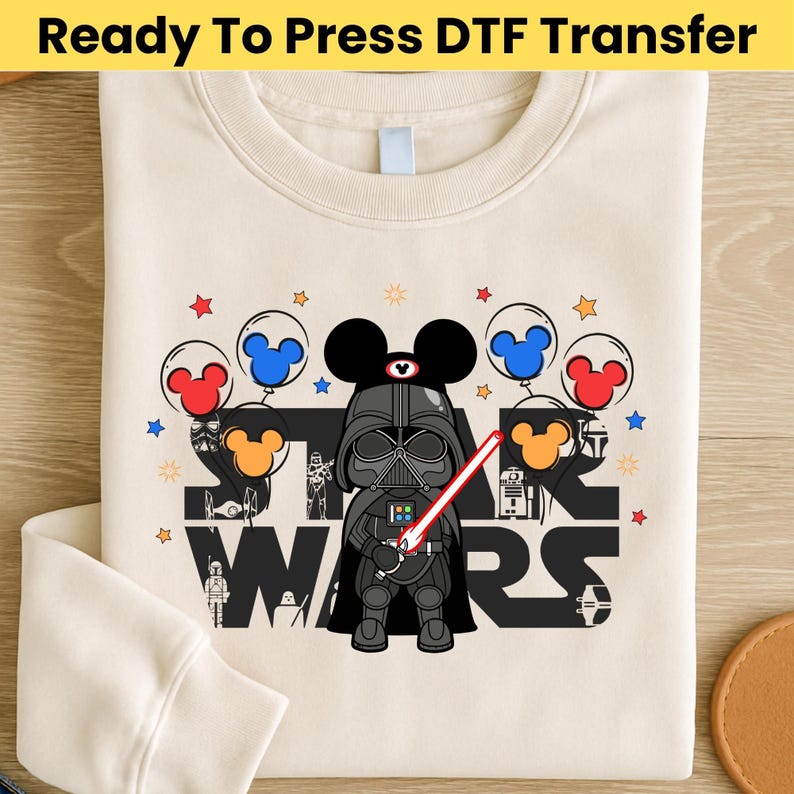 Disney Star Wars Darth Vader Mickey Balloon DTF Transfer - Etsy