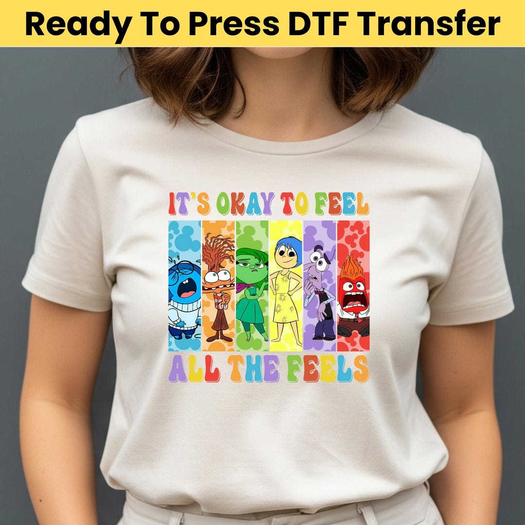Disney Inside Out 2 DTF Transfer, Disney Inside Out Characters DTF, It ...