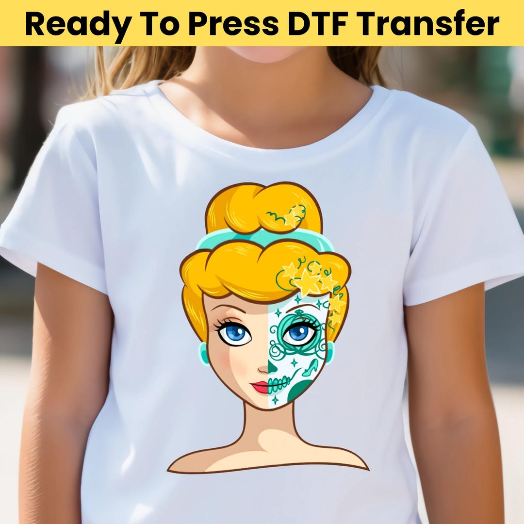 Disney Princess Face DTF Transfer - Disney Princesses Ready to Press ...
