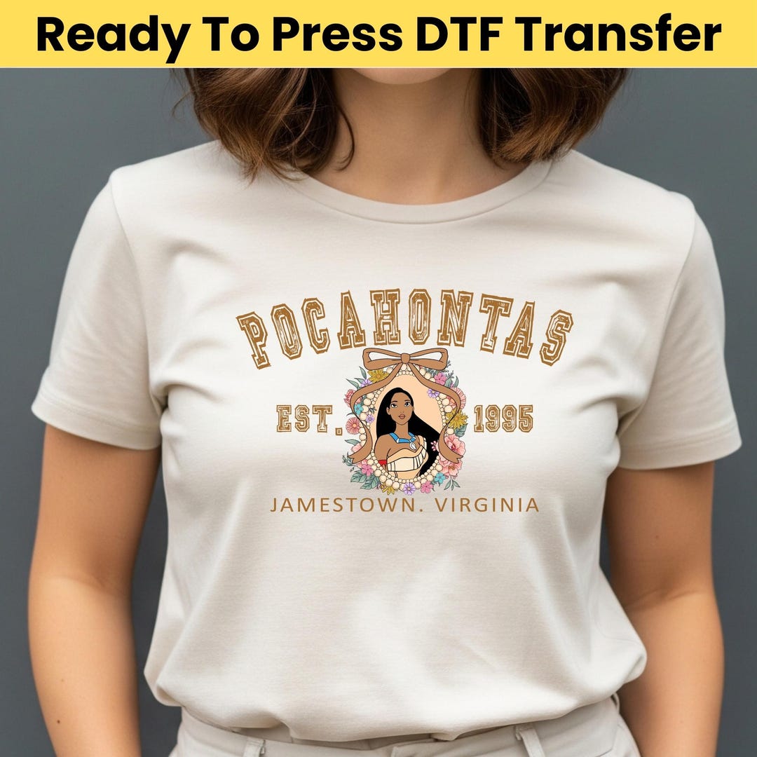 Retro Pocahontas Princess DTF, Disney Princess Ready to Press, Princess ...