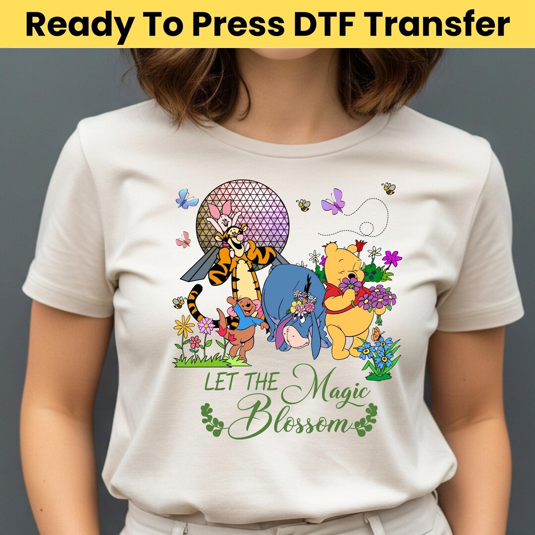 Diseño retro de Winnie the Pooh y sus amigos DTF, Disneyland - Etsy España