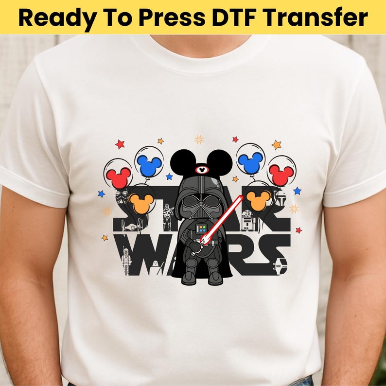 Disney Star Wars Darth Vader Mickey Balloon DTF Transfer - Etsy