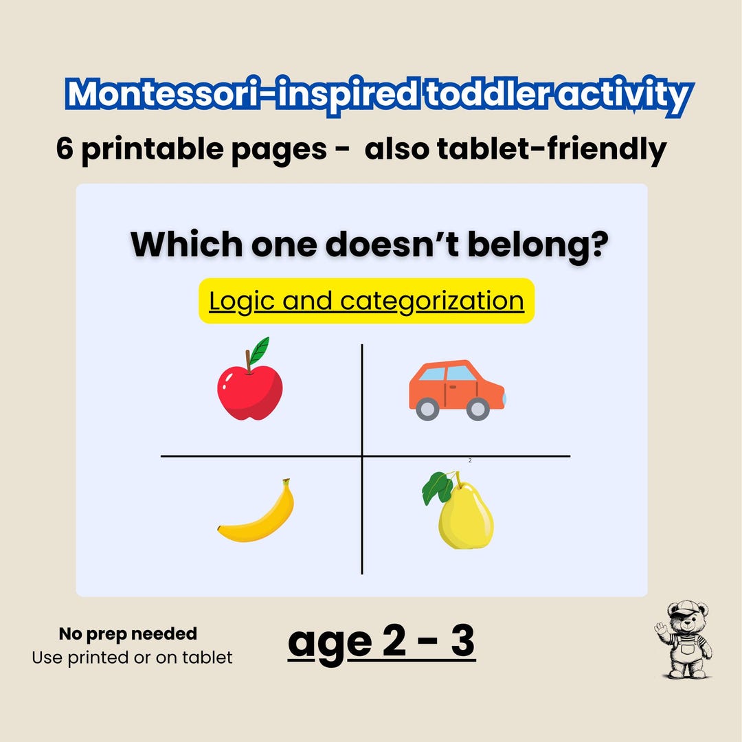 Which One Doesn’t Belong Printable - Montessori-inspired Visual ...