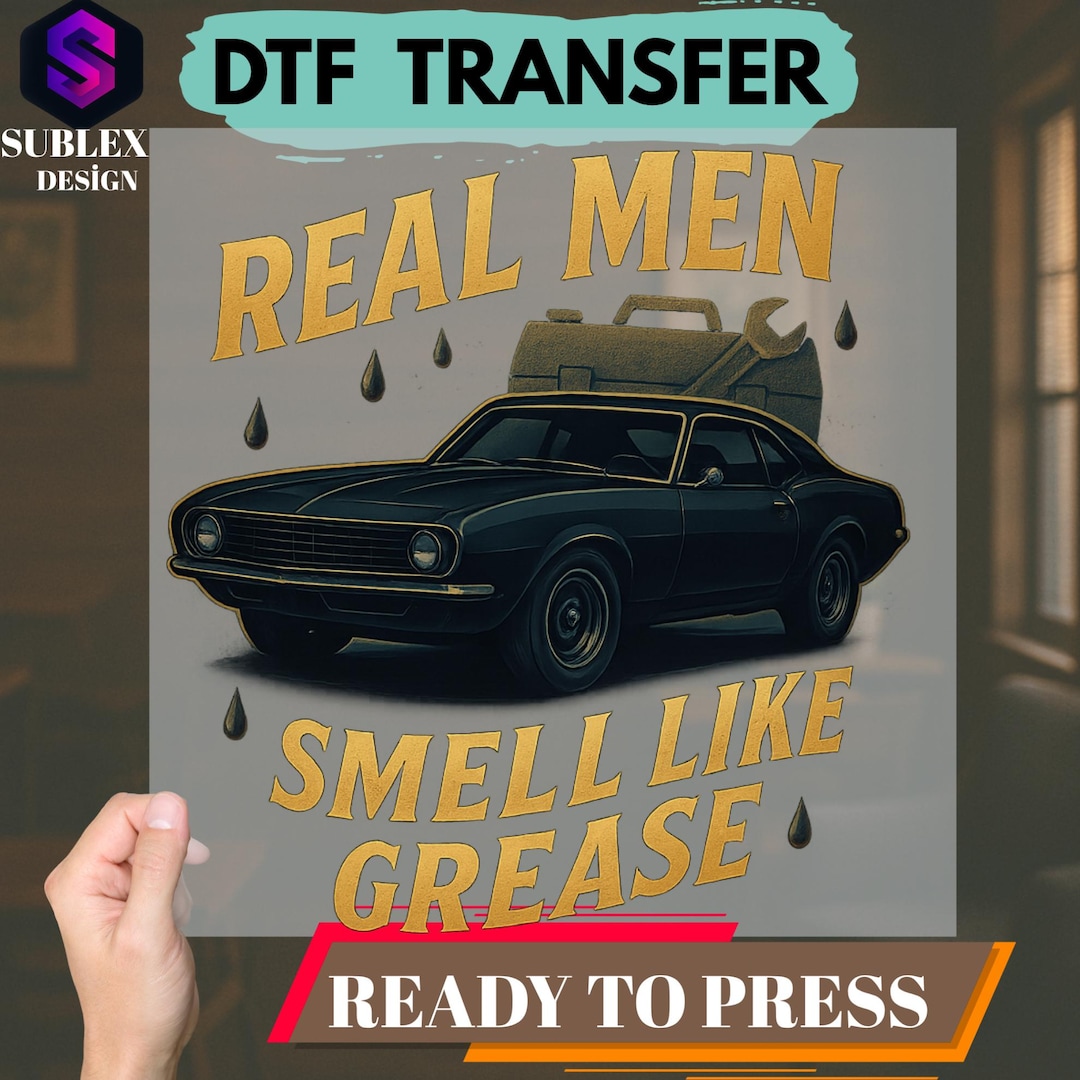 Vintage Muscle Car DTF Transfer for Men – Grease Garage Style Shirt ...