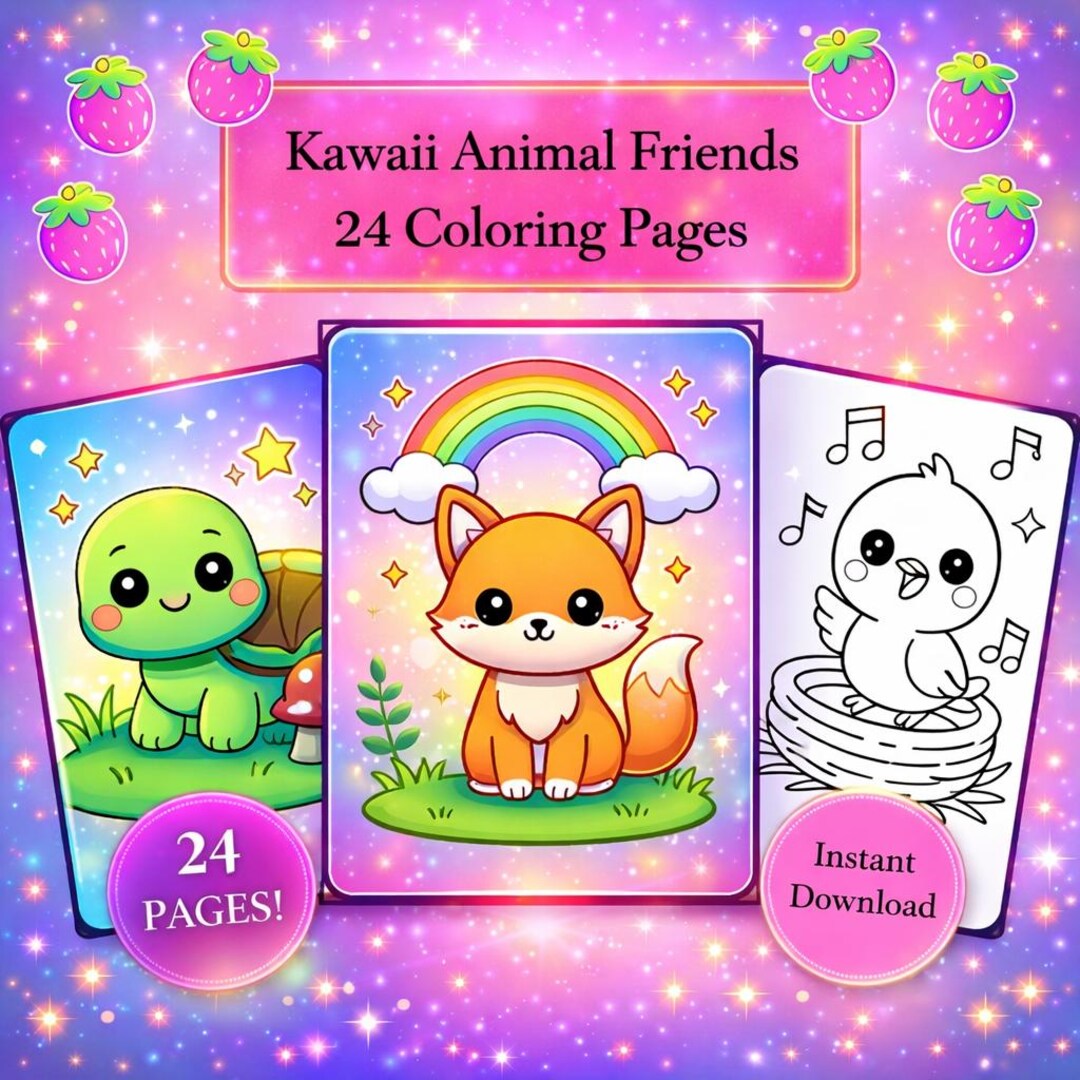 24 Easy Cute Animal Coloring Pages – Bold & Simple – Relaxing Printable ...