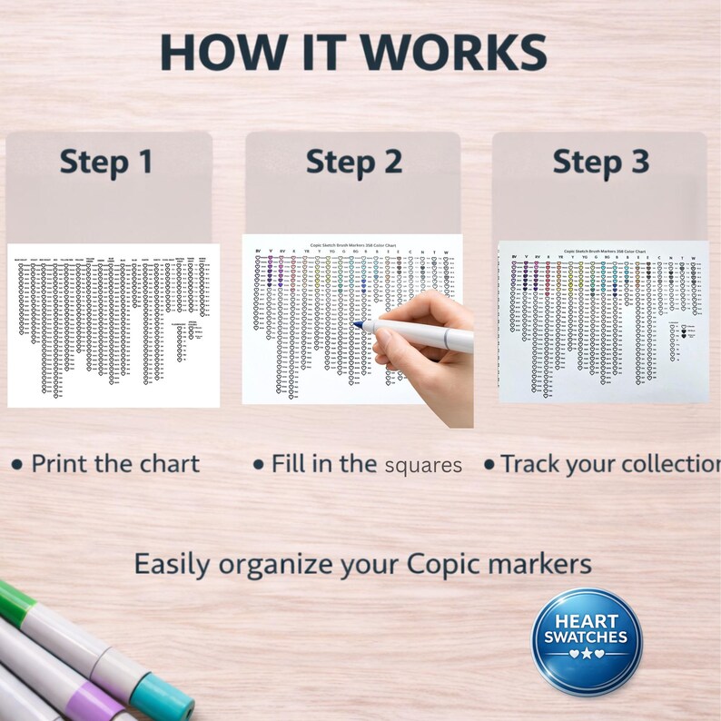Copic 358 Marker Swatch Chart Printable | Copic Sketch Color Chart ...