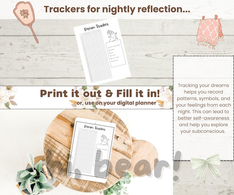 Dream Tracker Printable Digital Dream Journal Page Yearly | A4 A5 PDF ...