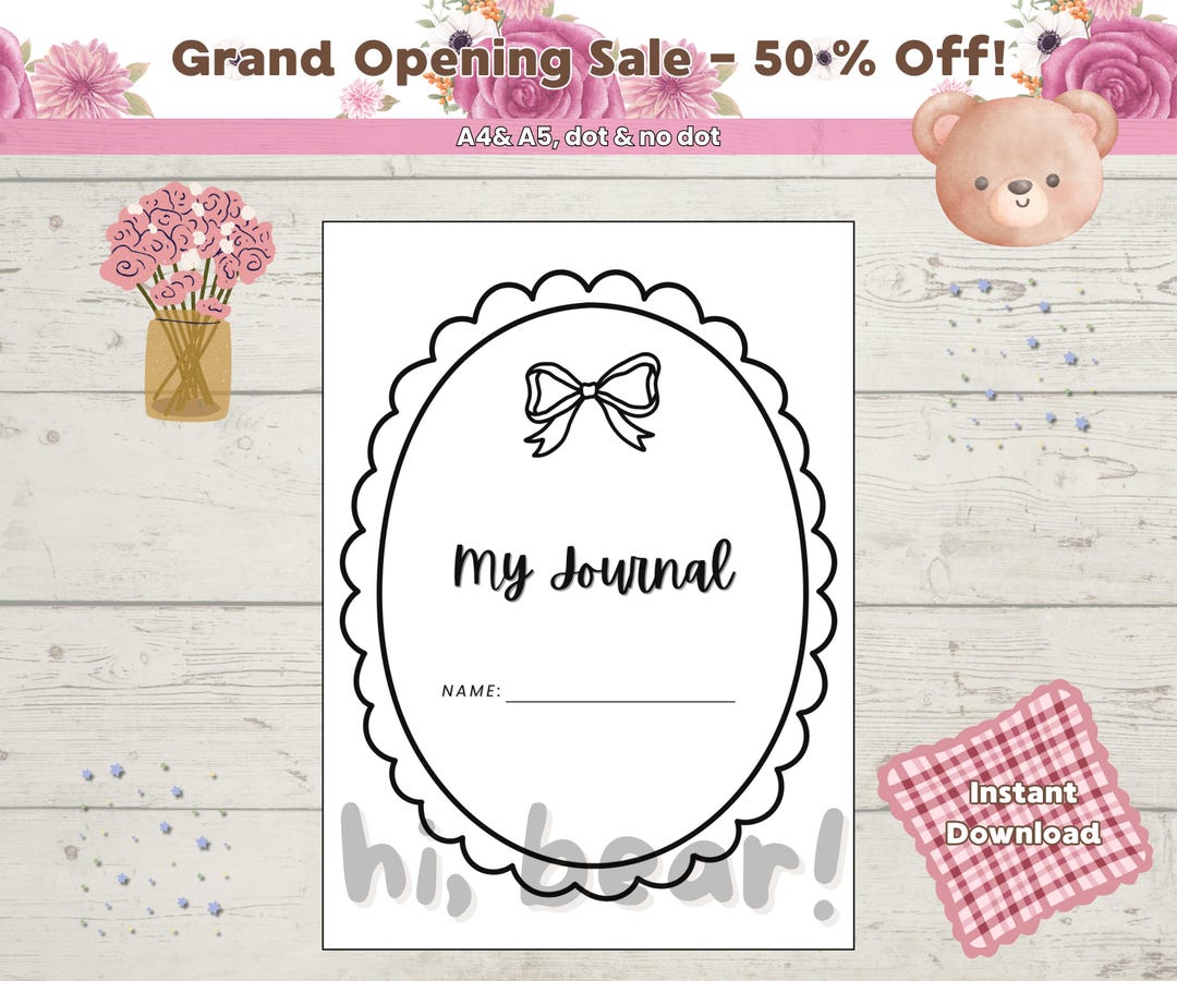 Journal Title Page Printable Digital Journal Template | A4 A5 PDF ...