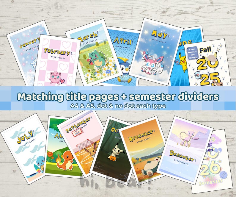 Digital Journal & Planner Bundle - Pokémon Theme | Assignment Tracker ...