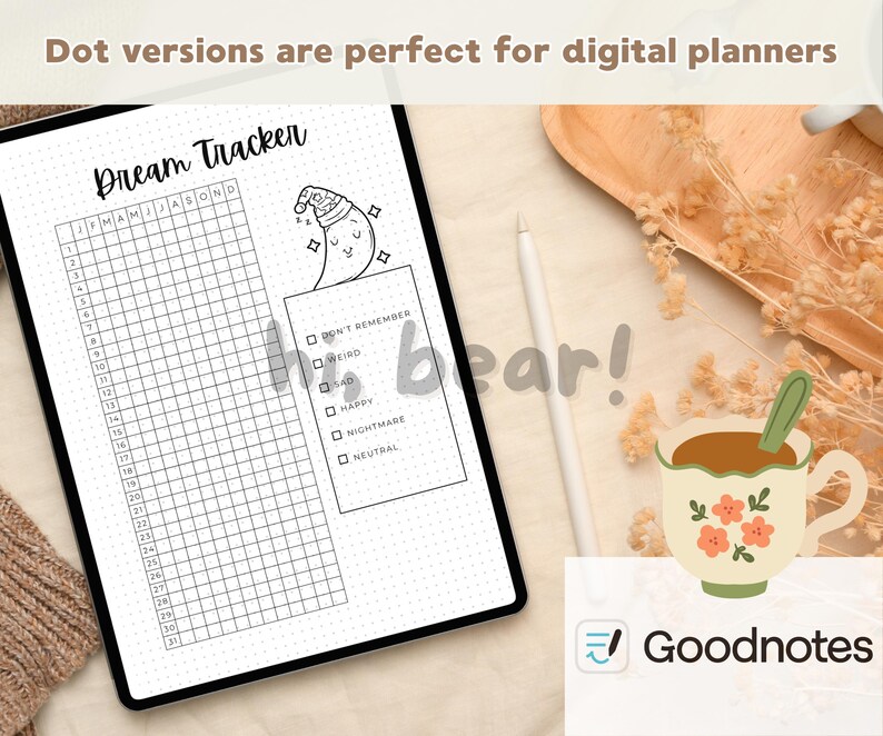 Dream Tracker Printable Digital Dream Journal Page Yearly | A4 A5 PDF ...