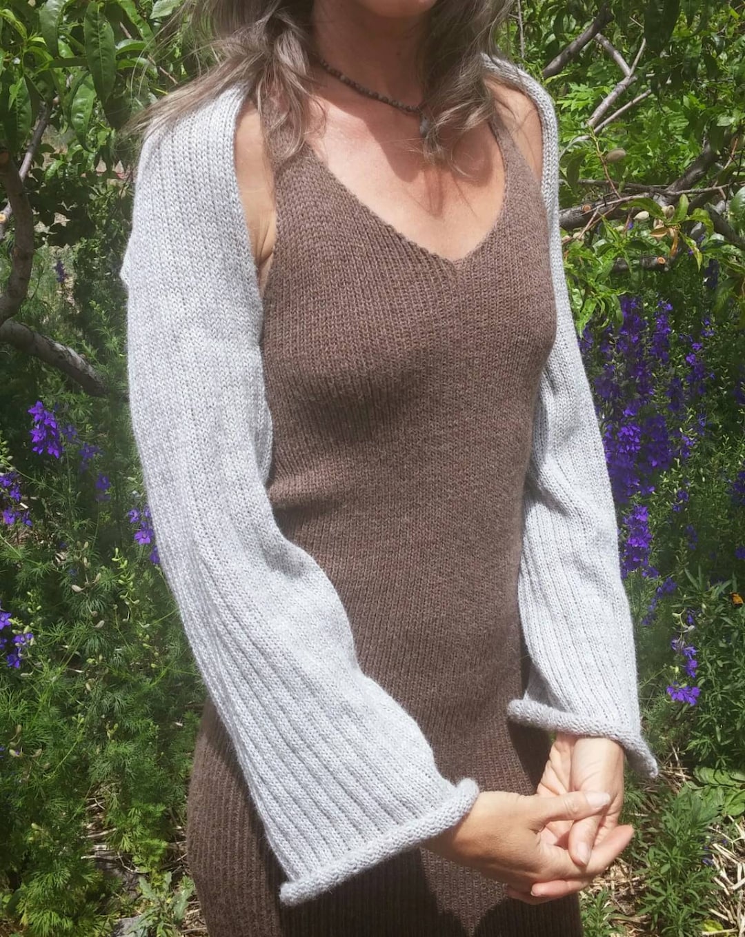 Alpaca or Organic Merino Wool, Knit Sleeves, Bolero, Scarf, Shrug-made ...