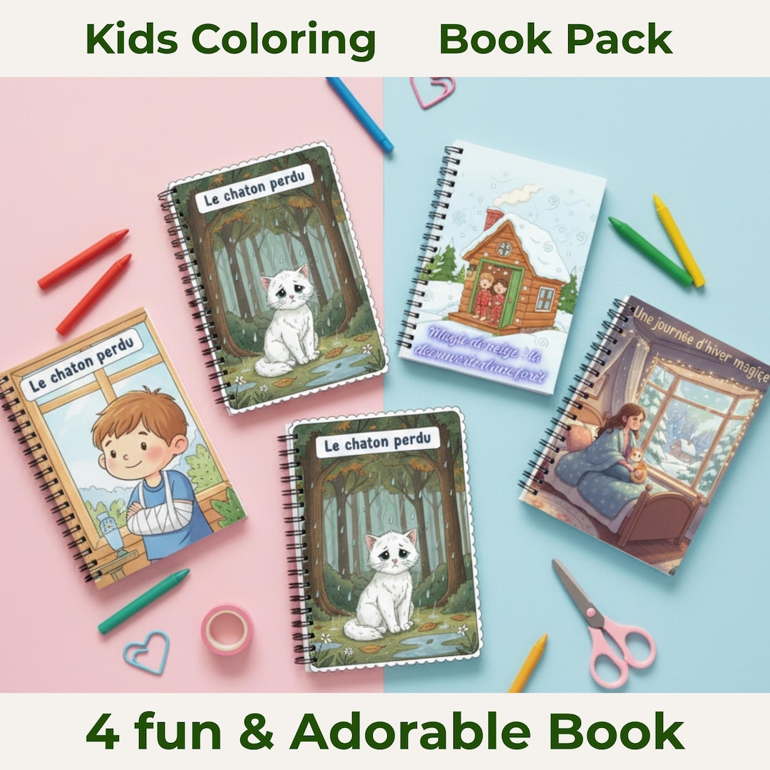 Pack of 4 Cozy Coloring Books – Wordless Stories – 40+ Gentle ...