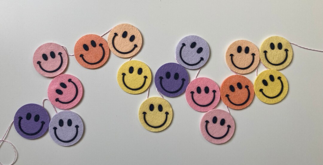 Smile Face Garland - Felt Smile Happy Face Garland - Etsy