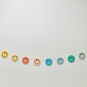Smile Face Garland - Felt Smile Happy Face Garland in Aqua - Etsy