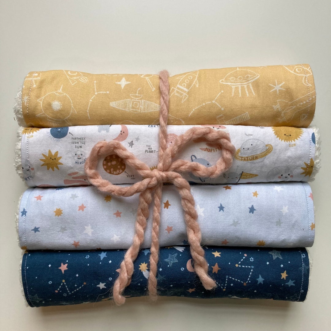To the Moon Chenille Burpcloths Baby Shower Gift Moon and Stars - Etsy