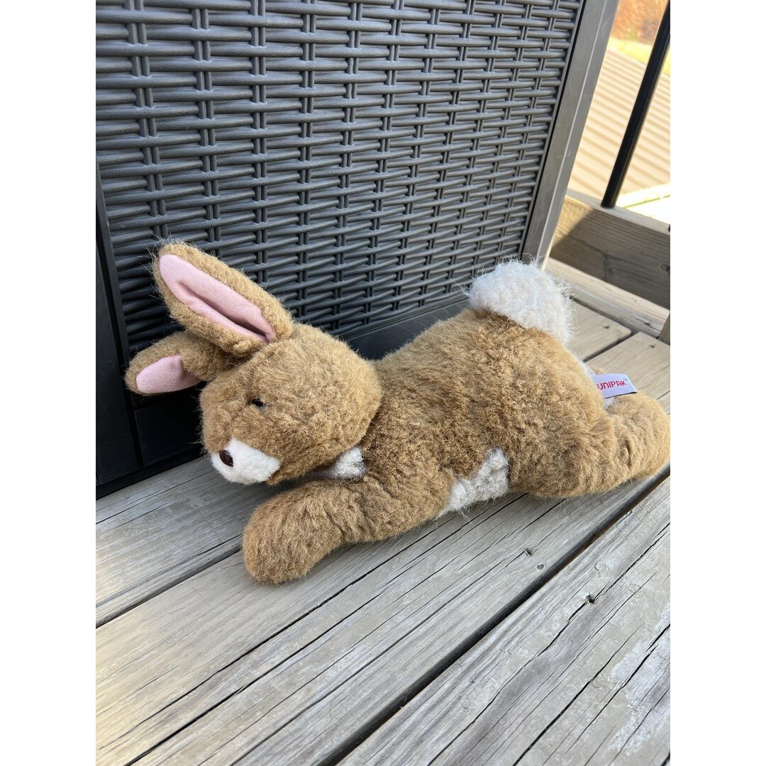 Vintage Bunny Rabbit Plush Brown Pink Ears Unipak 1990 Bunny Briar ...