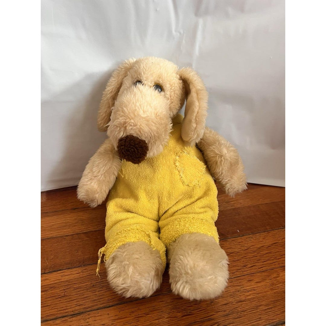 Le Mutt Dog Plush Floppy Puppy Tan Fluffy Stuffed Animal Toy W/ Clothes ...