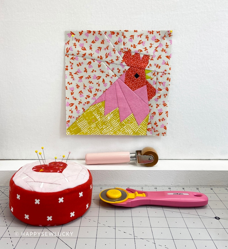 ROOSTER Pdf Quilt Block | Etsy