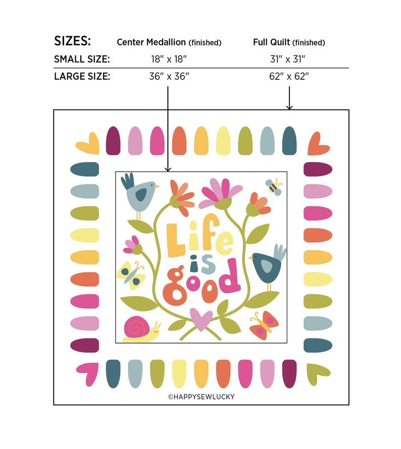Life is Good Appliqué Quilt Pattern - PDF - Etsy