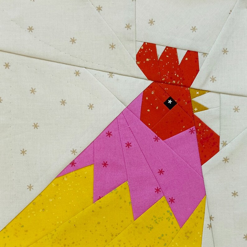 ROOSTER Pdf Quilt Block - Etsy