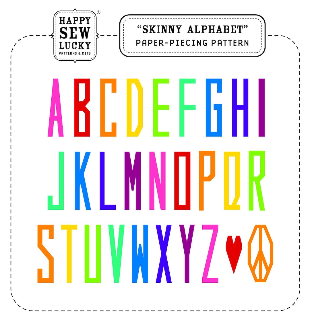 Skinny Alphabet FPP Pattern - Etsy
