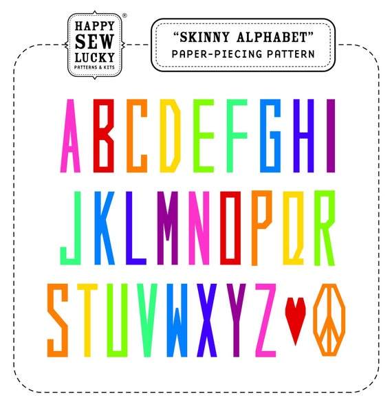 Skinny Alphabet FPP Pattern - Etsy