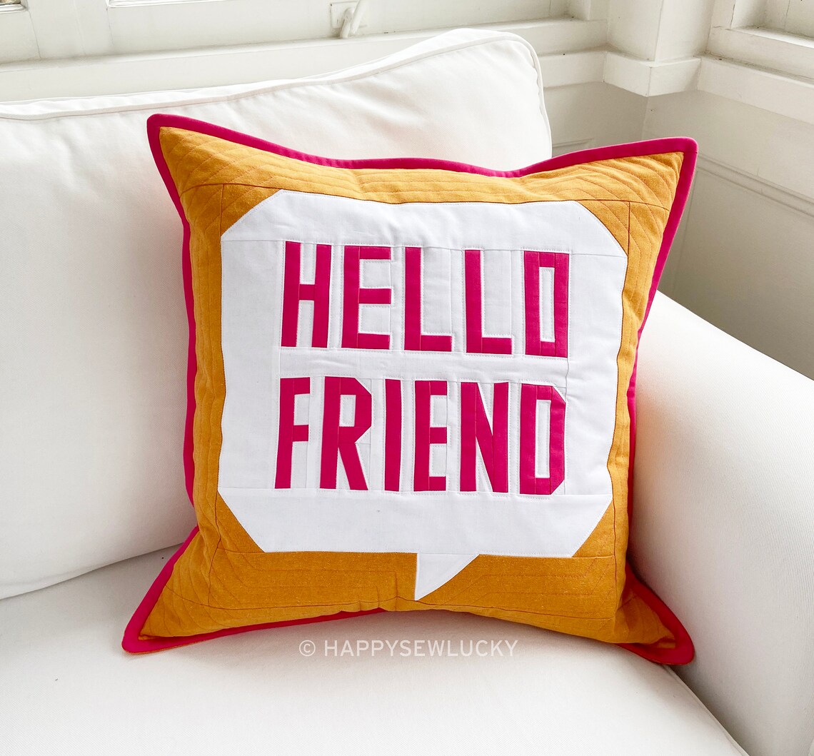 Hello Friend Pillow PDF Pattern - Etsy