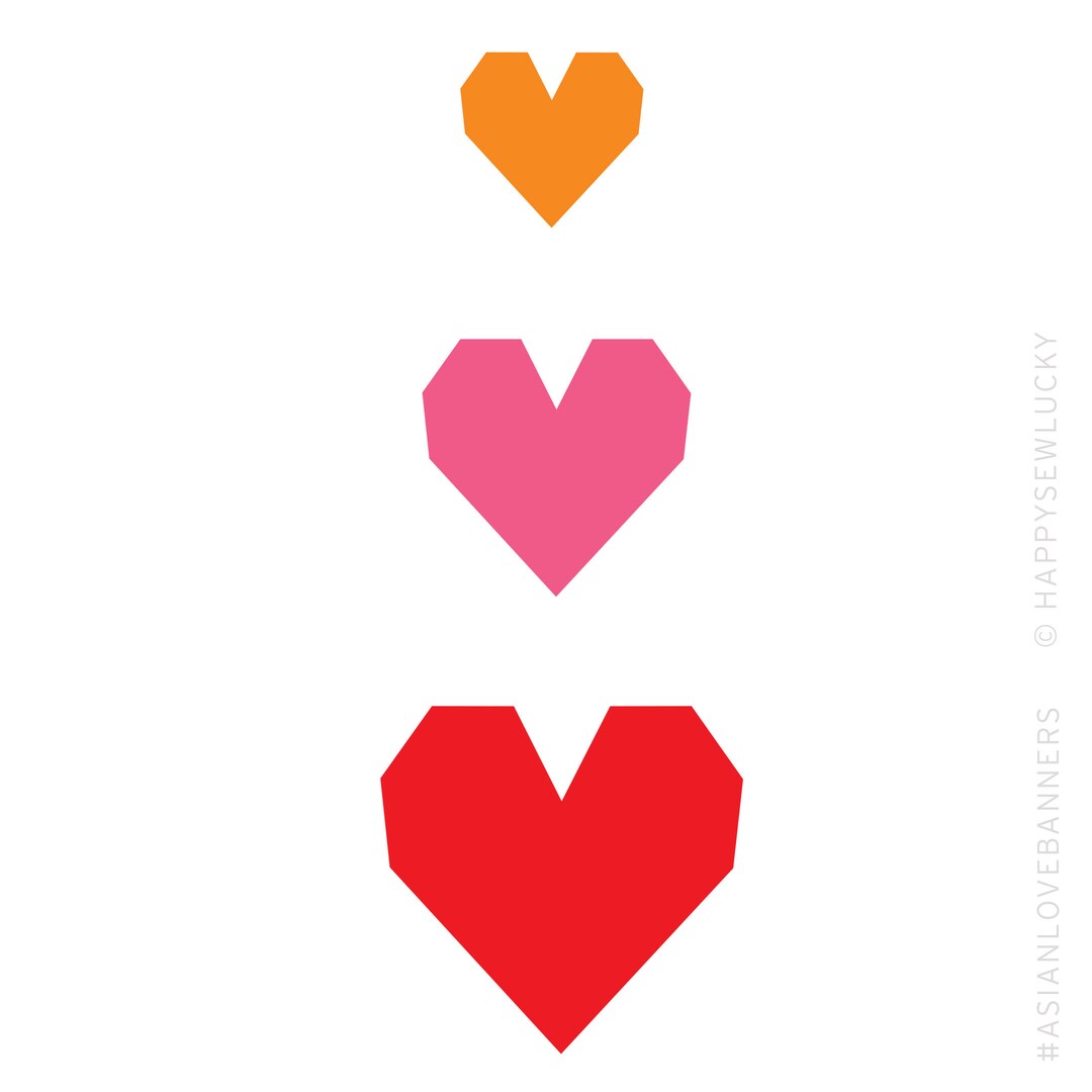 3 Hearts Block (pdf) - Etsy