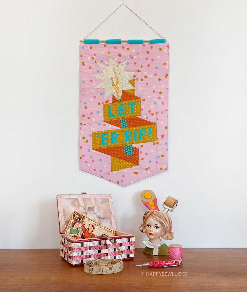LET 'ER RIP Banner Pdf Pattern | Etsy