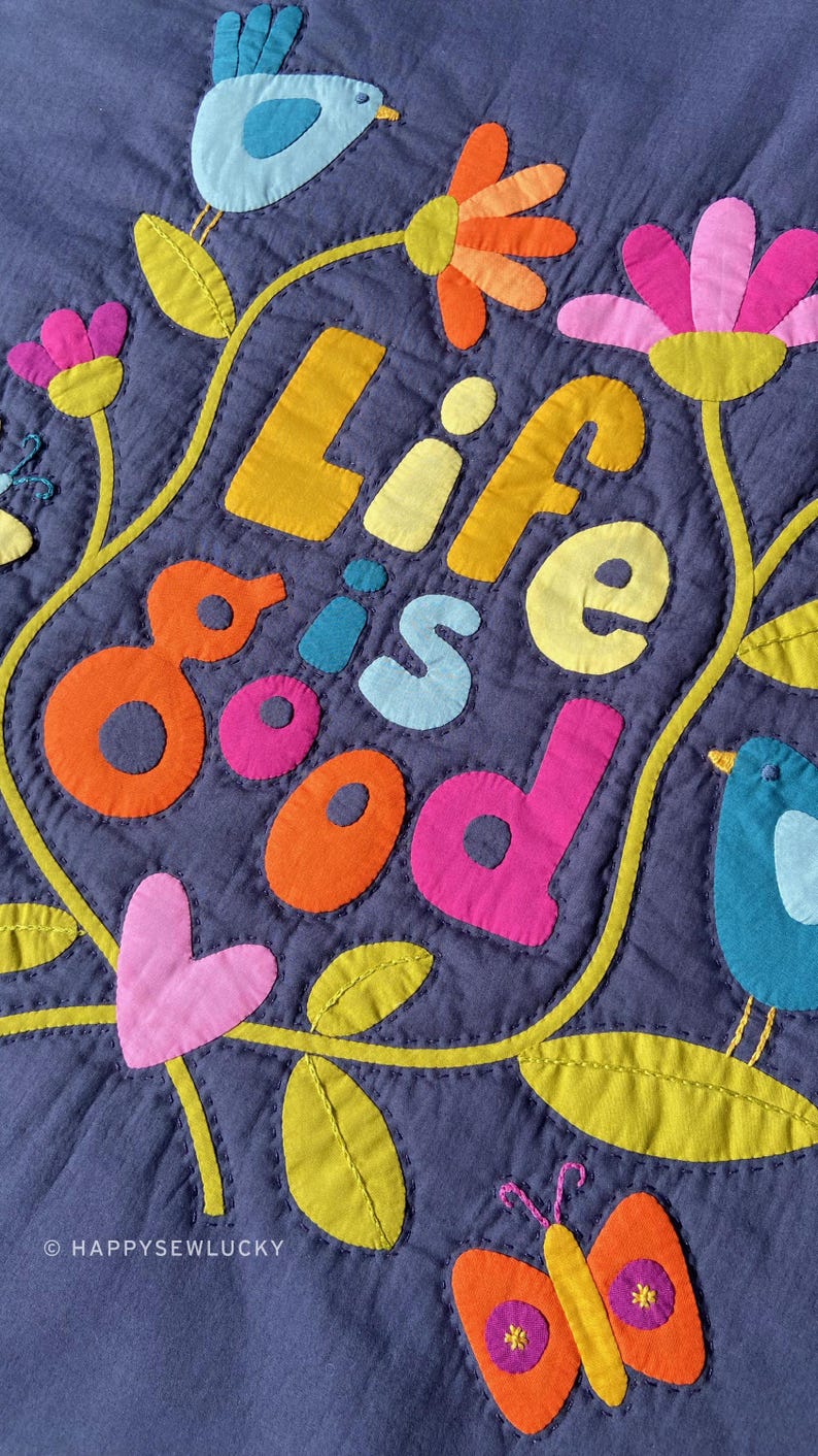Life is Good Appliqué Quilt Pattern - PDF - Etsy