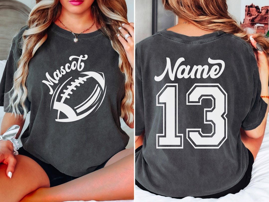 Personalized Football Shirt, Custom Name and Number Tee, Game Day T ...