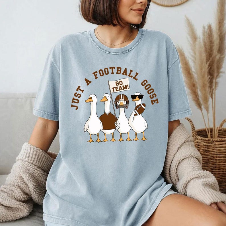 Comfort Colors Football Silly Goose Tshirt,trendy Football Shirt,game ...