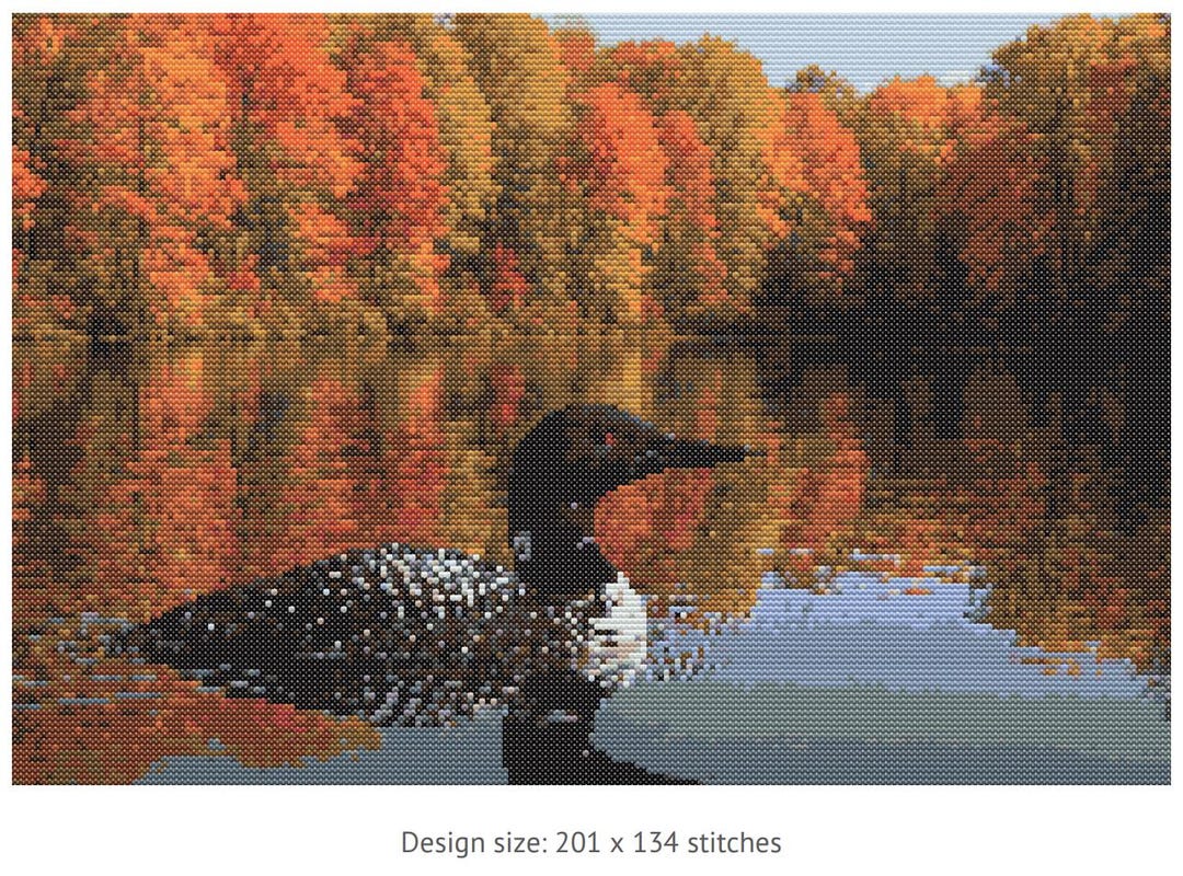 Autumn Loon Cross Stitch Pattern - Etsy