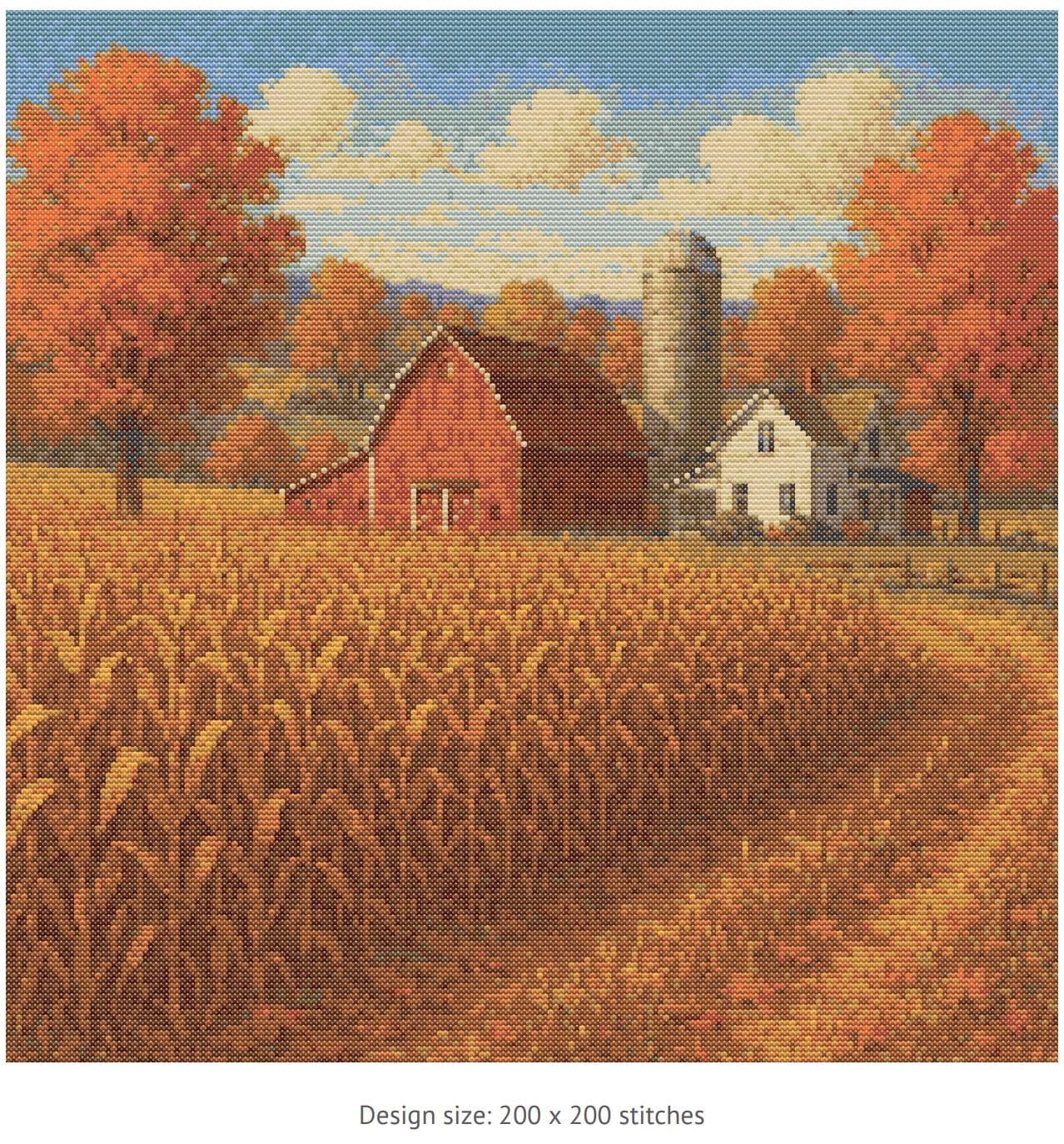 Fall Farm Cross Stitch Pattern - Etsy
