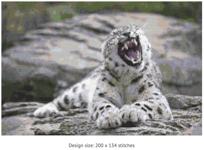 Snow Leopard Cross Stitch Pattern - Etsy