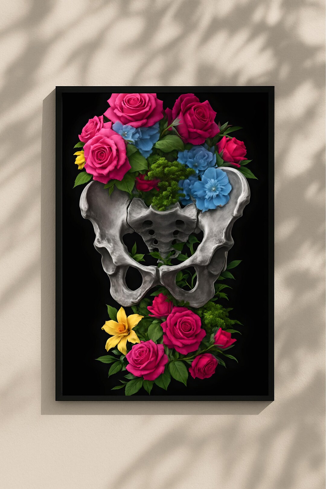 Floral & Pelvic Art – Digital Poster / PNG Art / Female Pelvis Floral ...