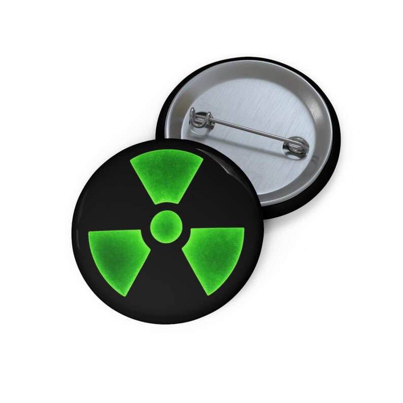 Green Nuclear Symbol Pin Buttons | Radioactive Logo Enamel Style - Etsy