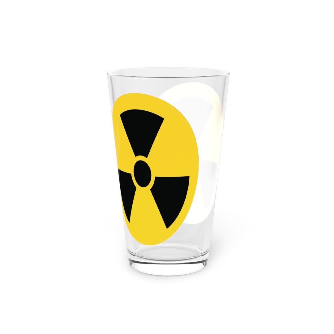 Radiation Symbol Pint Glass, 16oz - Black and Yellow Radioactive ...