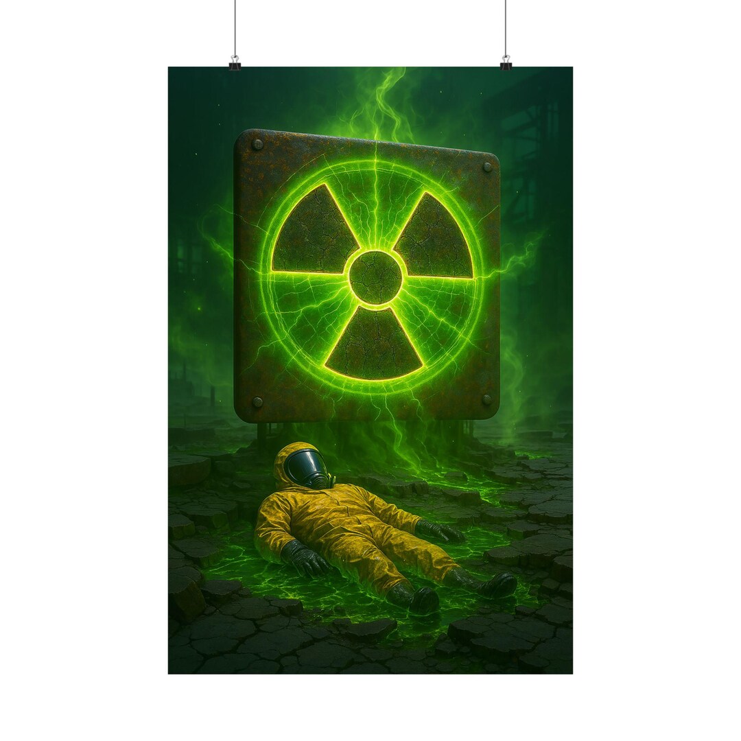 Vertical Wall Decor, Radiation Suit Man Poster, Radioactive Sludge Sign ...
