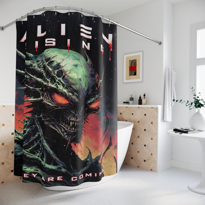 Alien Rising Movie Poster Shower Curtains, Sci-fi Home Decor ...