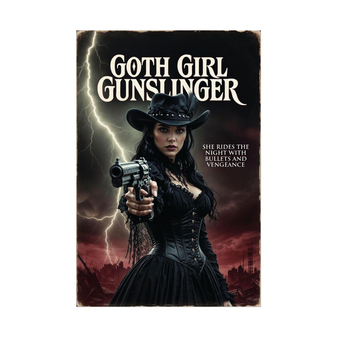 Goth Girl Gunslinger Rolled Posters, Wall Art, Bedroom Decor, Prints ...