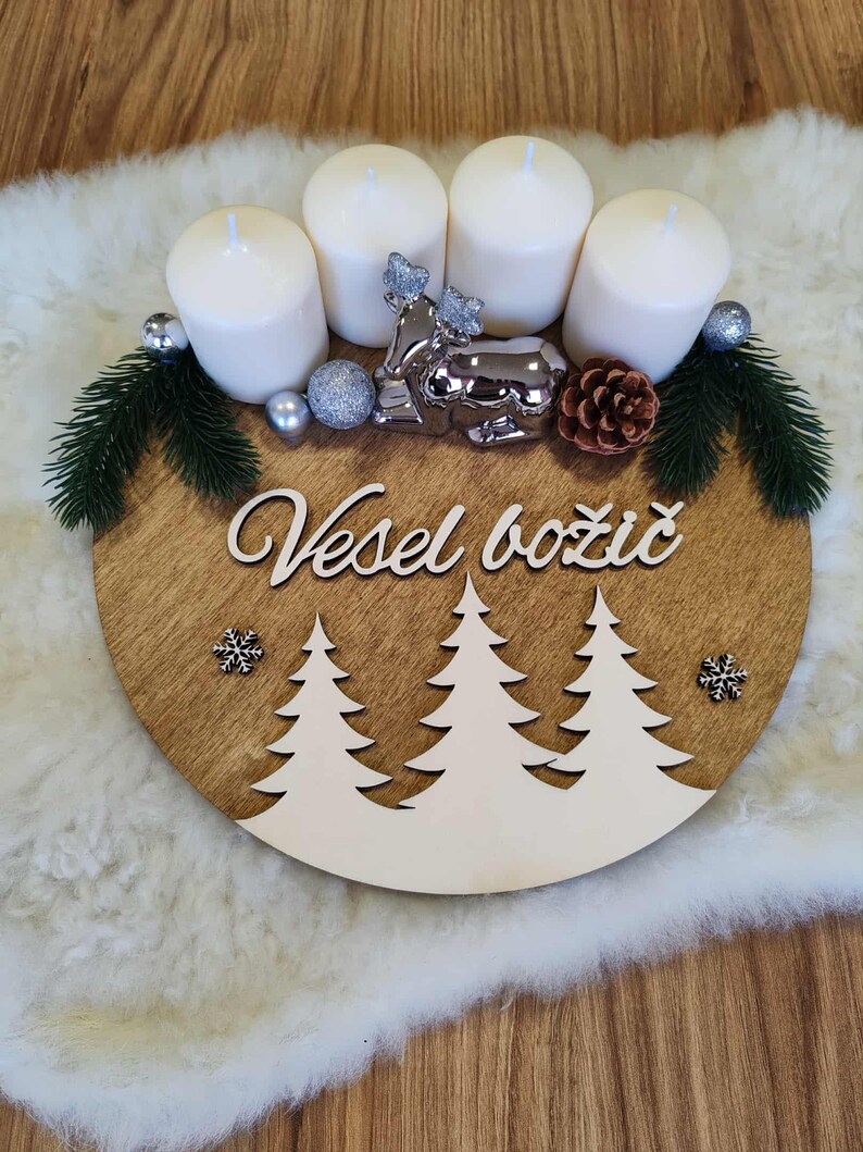 Advent Wreath SVG File, Laser Cut Candle Holders (digital Download) - Etsy