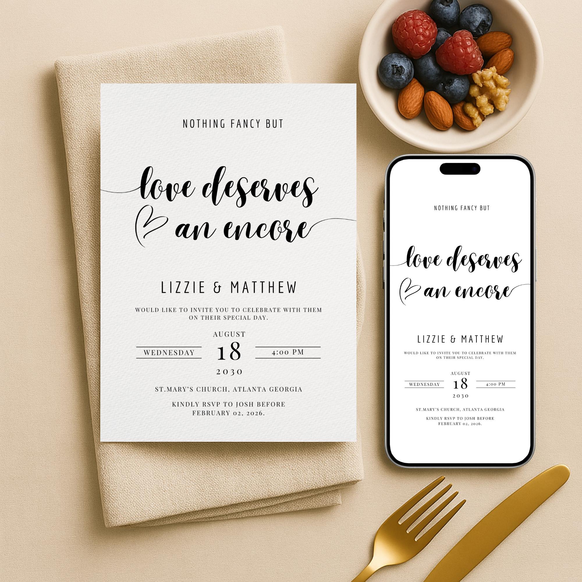 Wedding After-party Canva Invitation Template, Reception Card ...