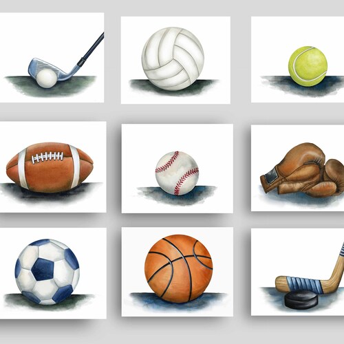 Sports Watercolor Painting Art Prints Set - Etsy Canada
