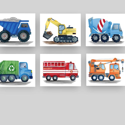 Construction Truck Wall Decor Construction Art Prints for - Etsy
