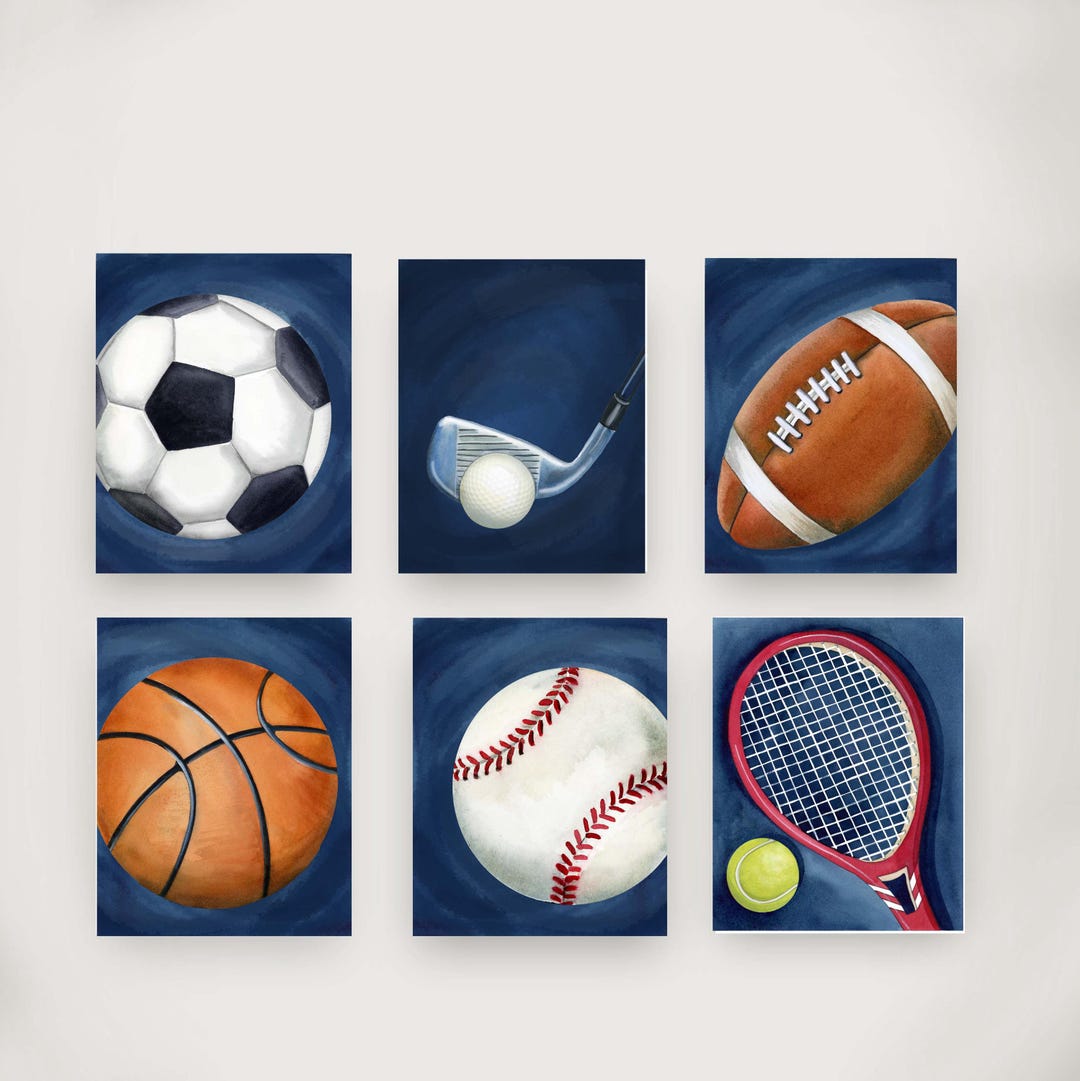 Sports Art Prints: Watercolor Paintings for Boy Nursery - Etsy